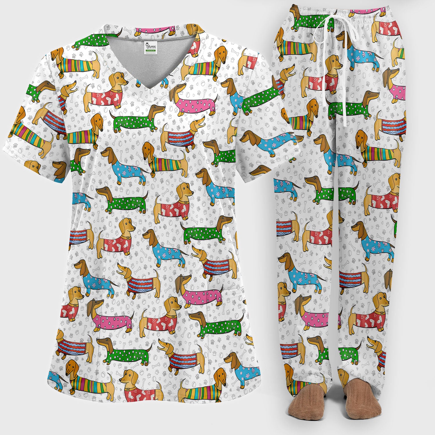 Dachshund Nursing Scrub Pants - Funny Wiener Dog Scrub Set - It’s Been ...