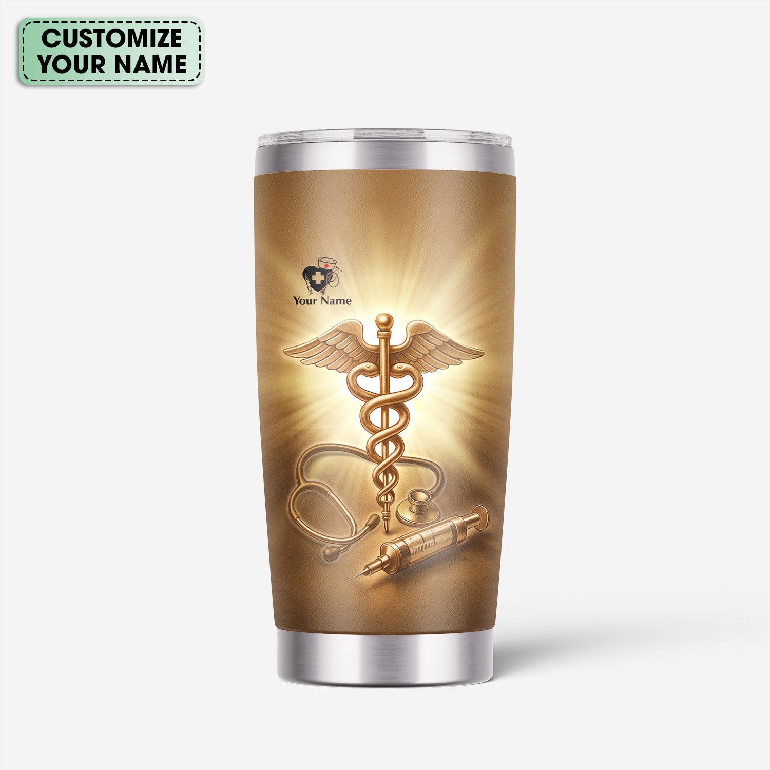Personalized Faith Nurse Tumbler - Stainless Steel Medical Cup with Ch ...