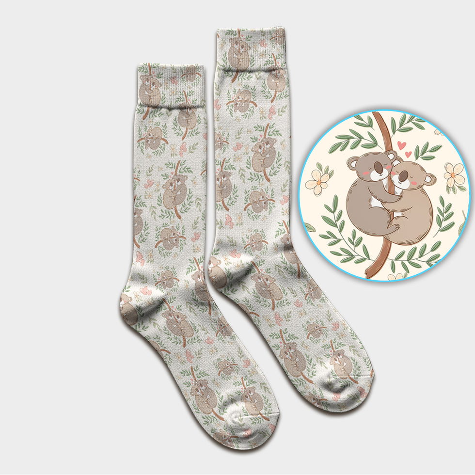 Cute Koala Love Pattern Medical Socks, Adult Socks for Men and Women ...