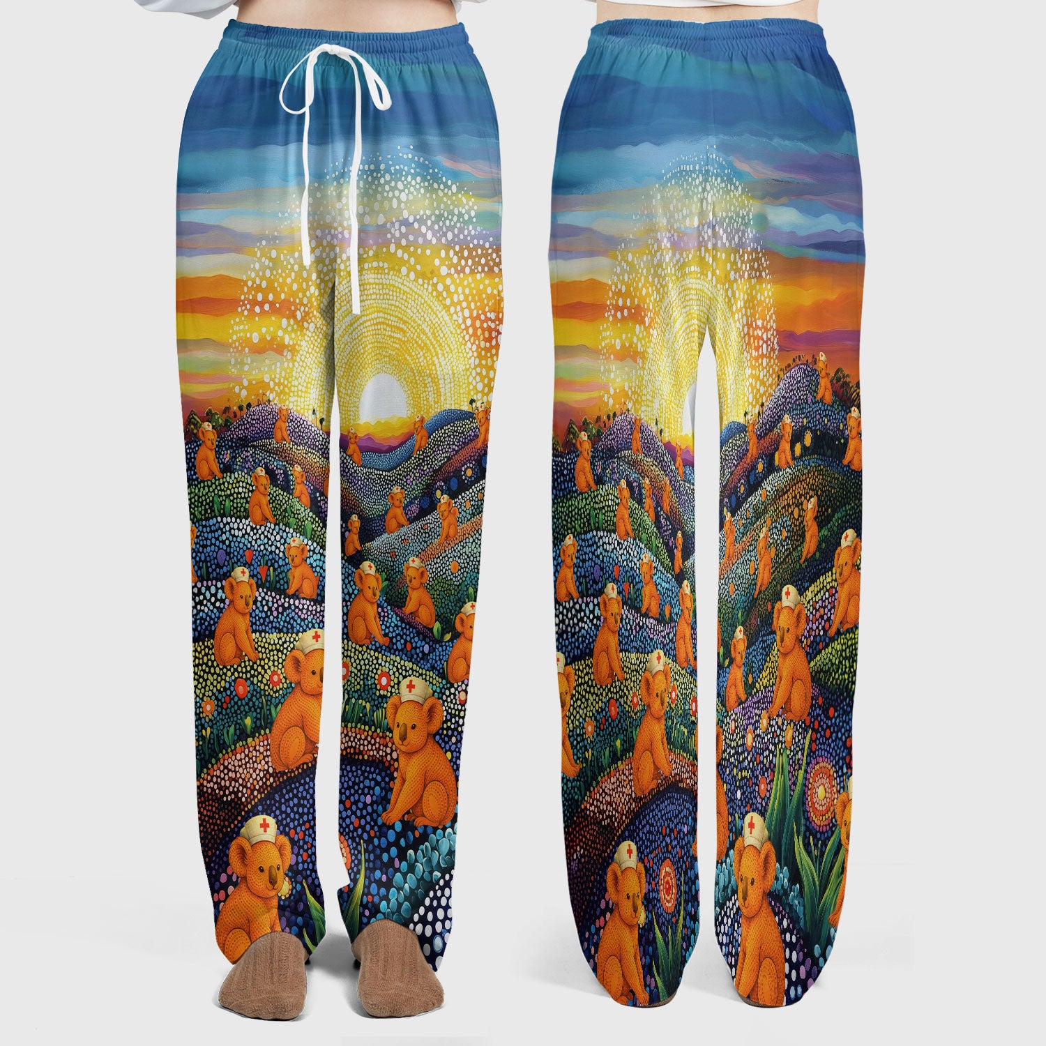 Australian Koala Dot Art Inspired Nurse Scrub Set - Women Uniform ...