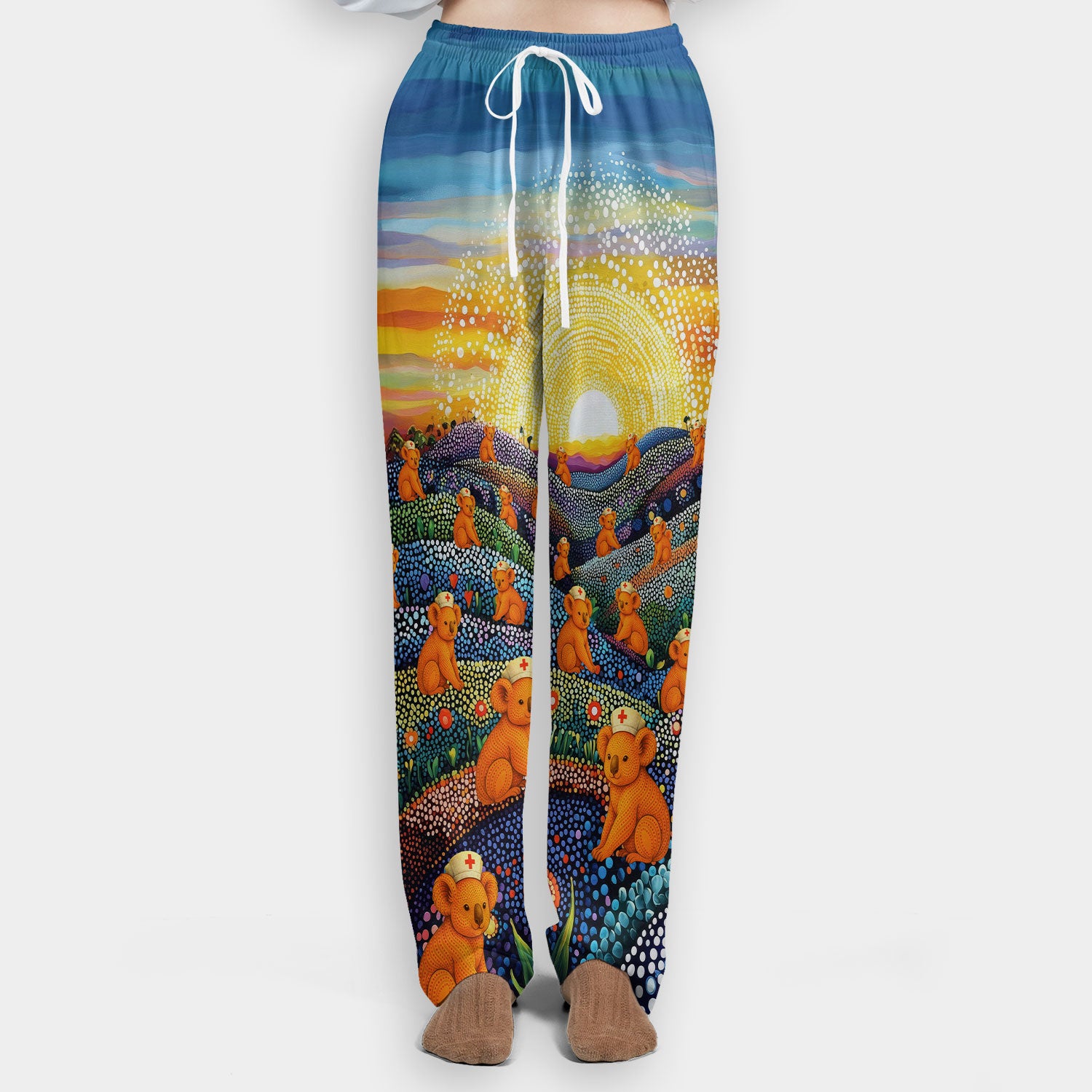 Australian Koala Dot Art Inspired Nurse Scrub Set - Women Uniform ...